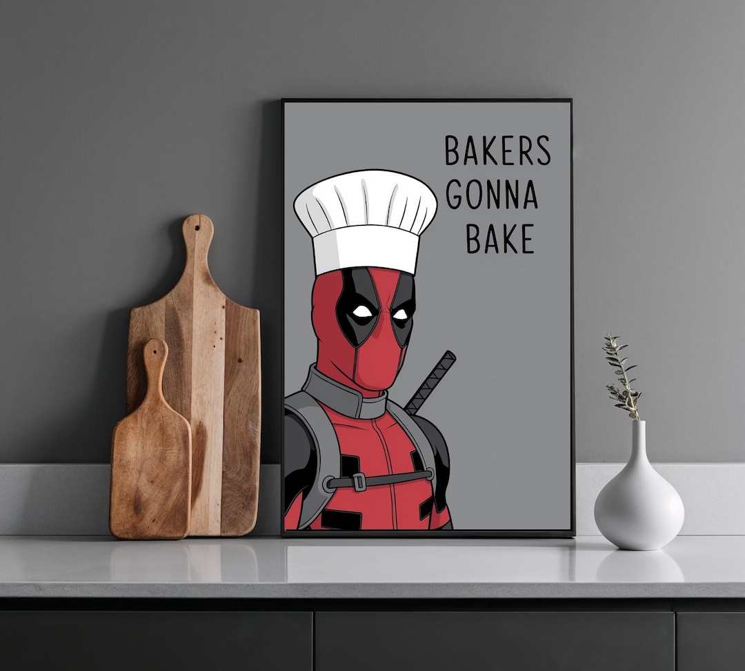 Kitchen Art SERIES 17, Deadpool Art, Funny Kitchen Decor, Kitchen ...