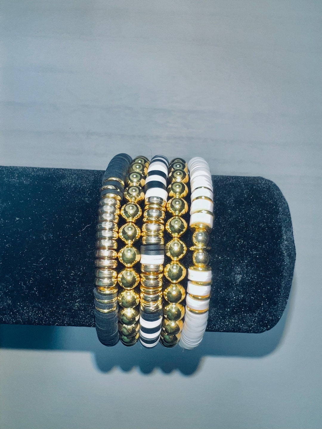 Custom Heishi Clay Bead Stack| Custom Beaded Bracelet Stack ...