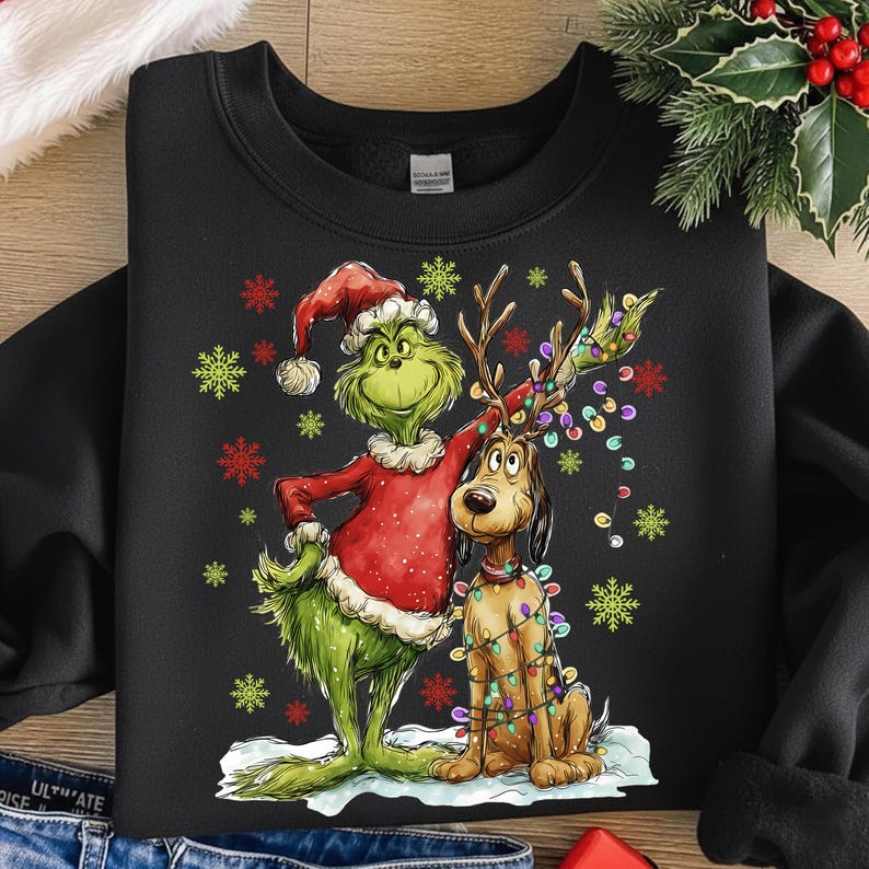 Vintage Hand-drawn Grinc Characters PNG, Retro Christmas Movie Clipart ...