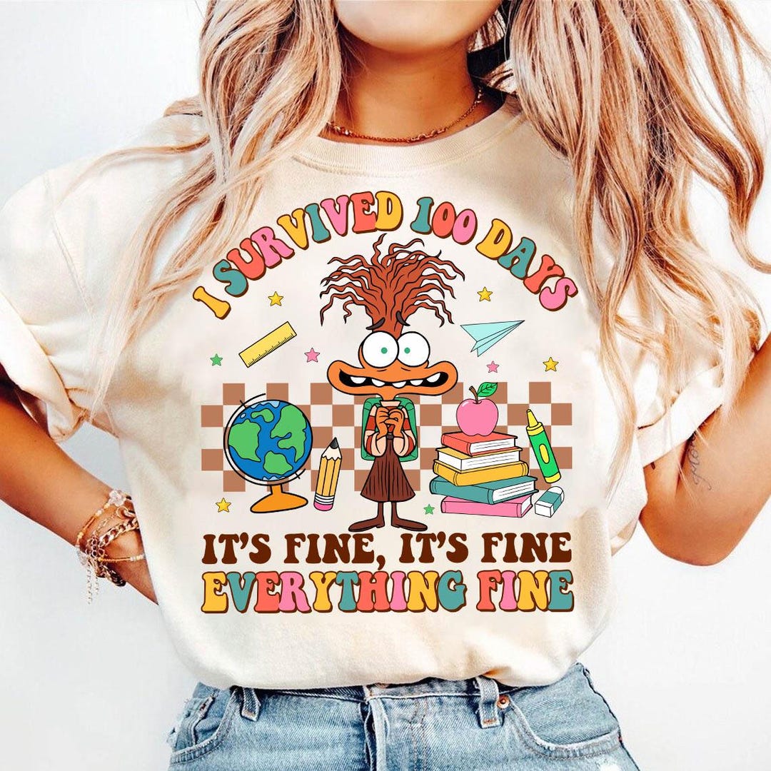 I Survived 100 Days of School PNG, Cartoon Emotions Digital Design for ...