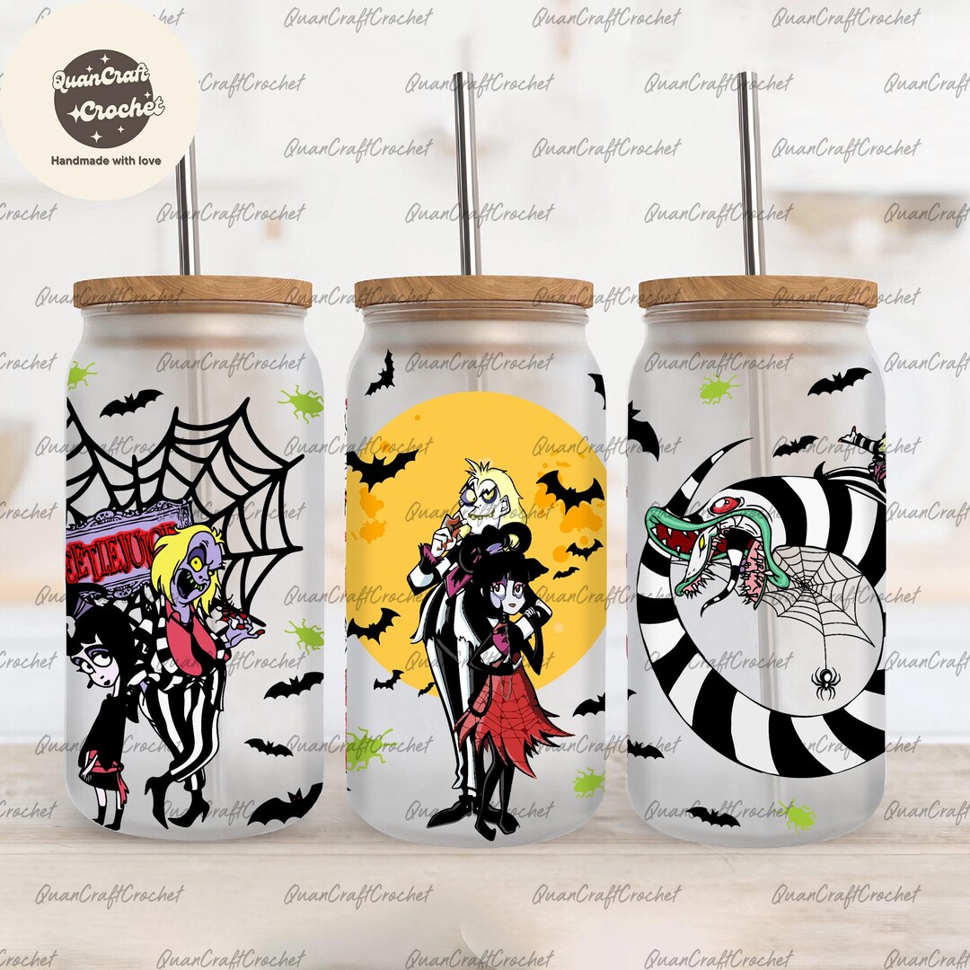 Halloween Funny Scary Glass Wrap Design Png, Halloween Movie Character ...