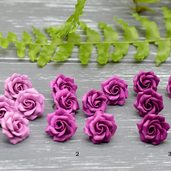 Polymer Clay Rose Flower Beads - Etsy