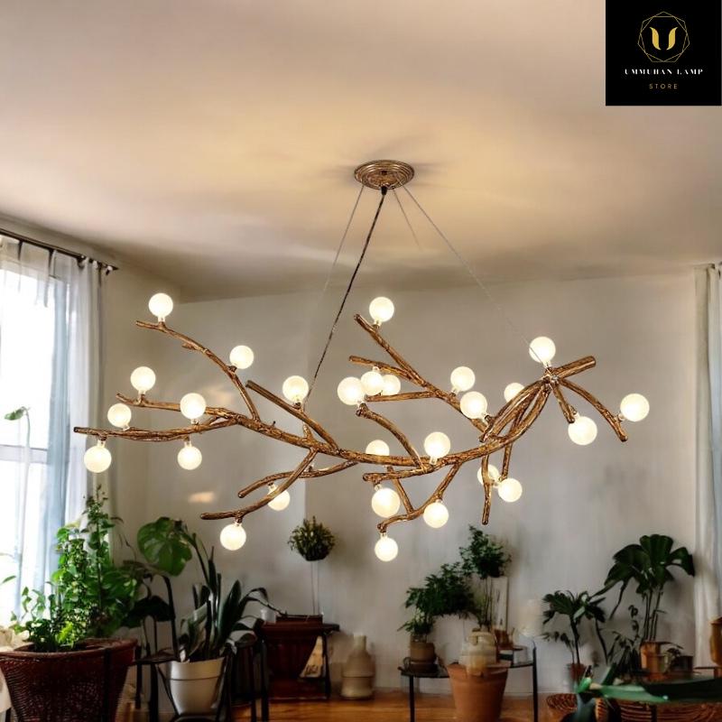 Nordic Tree Branch Chandelier Lighting, Rustic Tree Branch Hanging ...