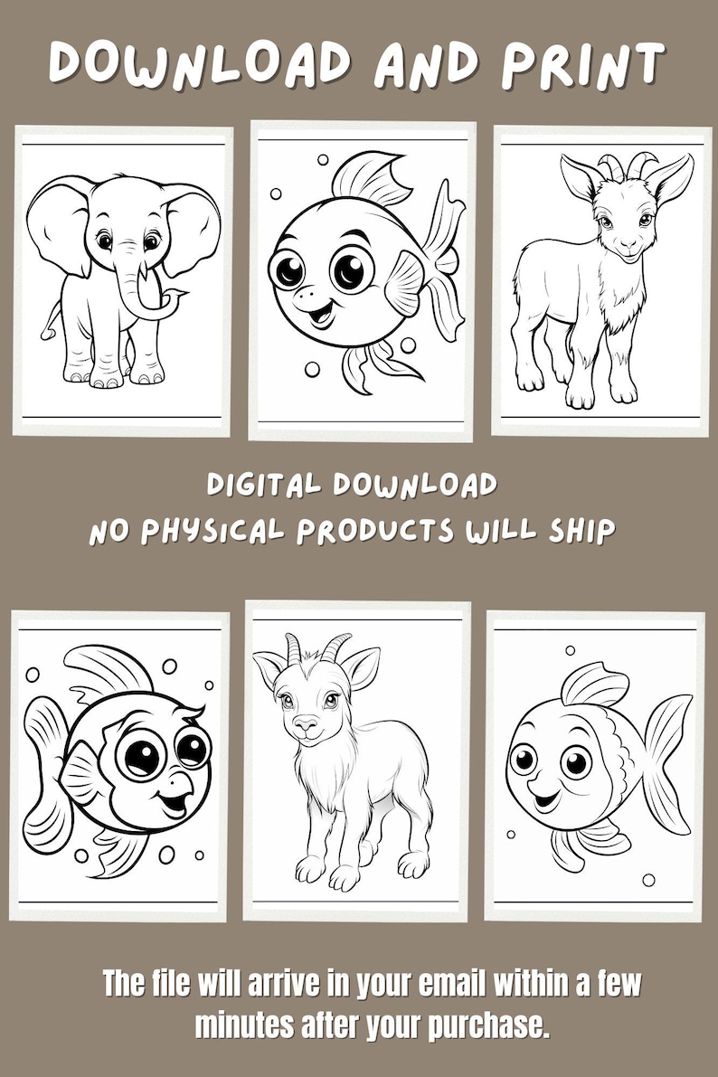 30 Adorable Baby Animal Coloring Pages: Printable PDF & Digital ...