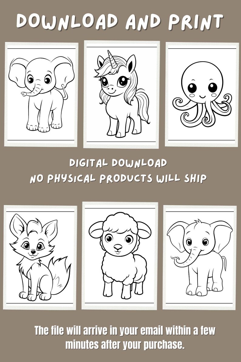 30 Magical Fantasy & Animal Coloring Pages: Printable PDF Digital ...