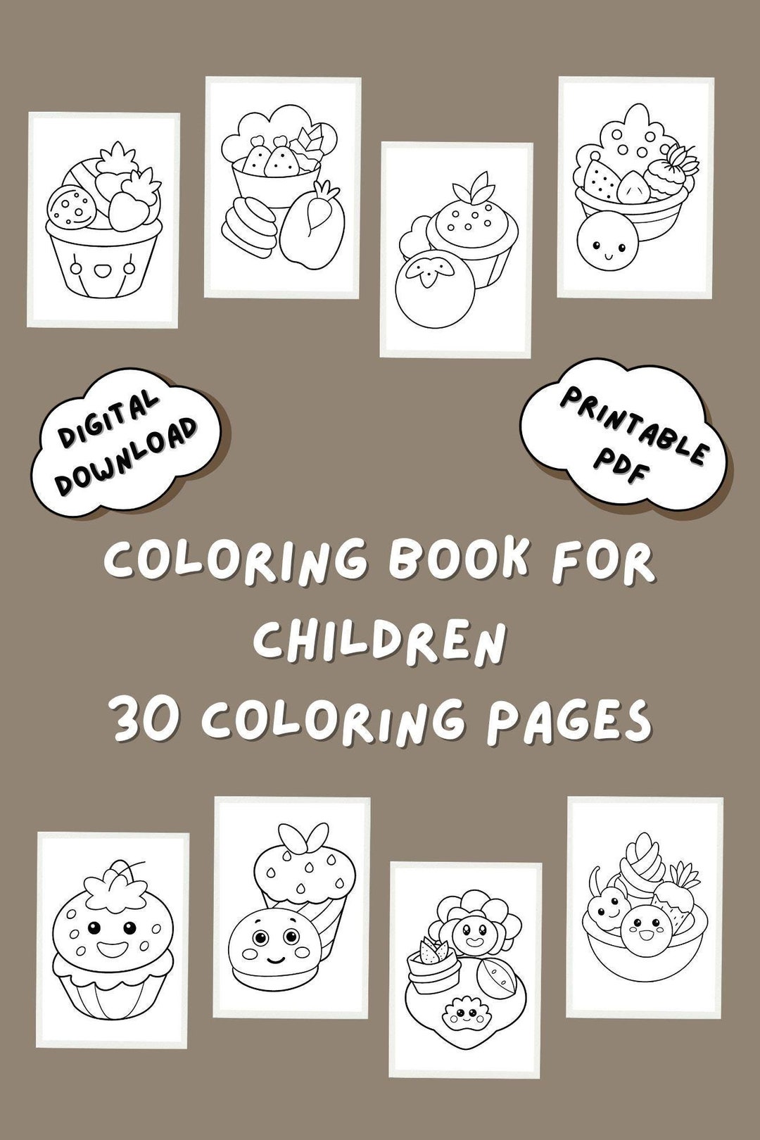 30 Adorable Food Coloring Pages for Kids: Printable PDF & Digital ...