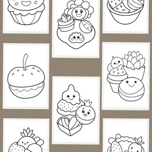 30 Adorable Food Coloring Pages for Kids: Printable PDF & Digital ...