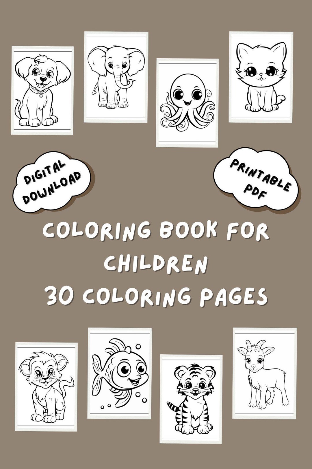 30 Adorable Baby Animal Coloring Pages: Printable PDF & Digital ...