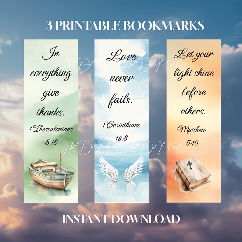 Printable Bible Verse Bookmark-instant Download-digital Bookmark ...