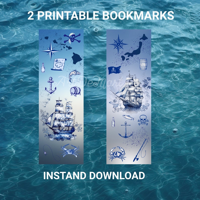 Printable Ship Bookmark-instant Download-digital Bookmark-perfect Gift for Husband-sea Bookmarks ...