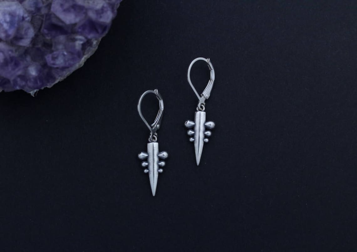 3 Pin Spike Earrings | Etsy