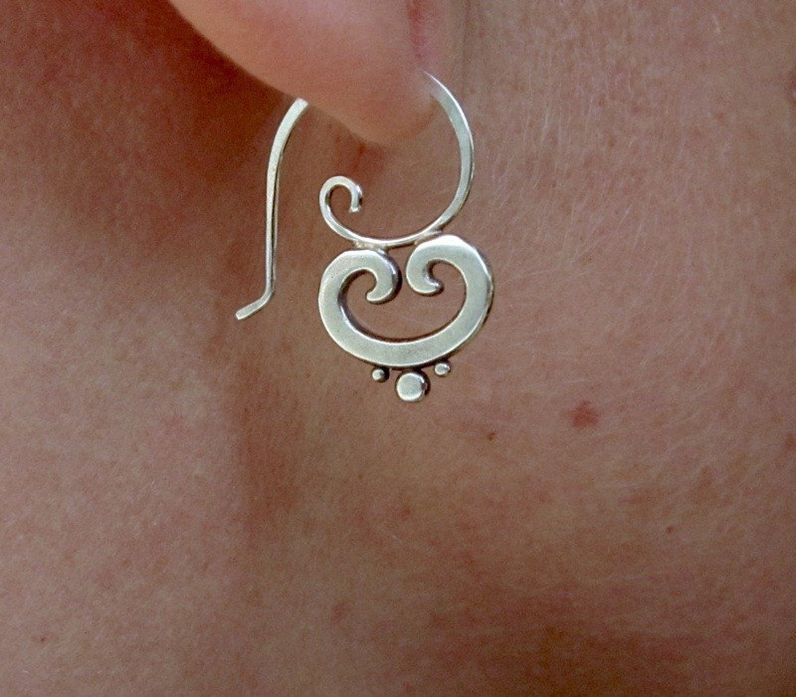 Sterling Silver Swirl Hook Earrings – Lightweight Everyday Jewelry - Etsy