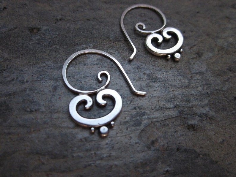 Sterling Silver Swirl Hook Earrings – Lightweight Everyday Jewelry - Etsy