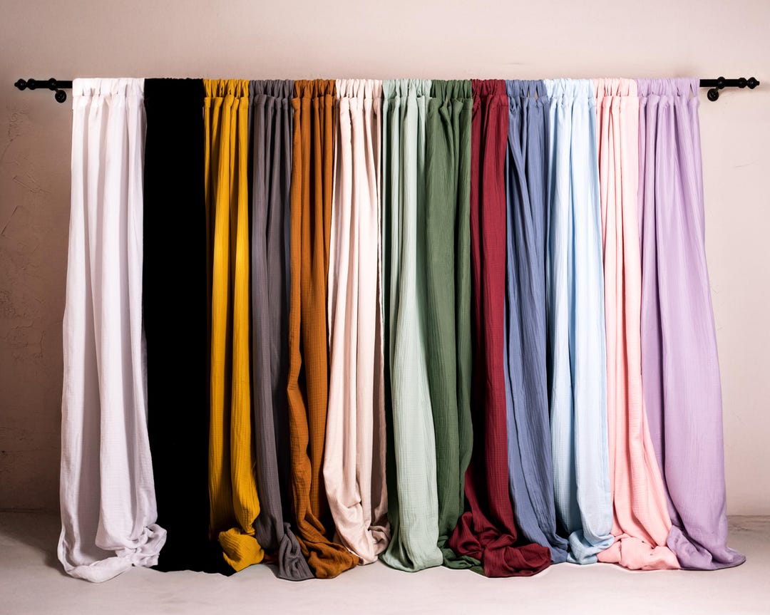 4-layer Muslin Curtain: Lightweight Cotton Window Drape - Etsy