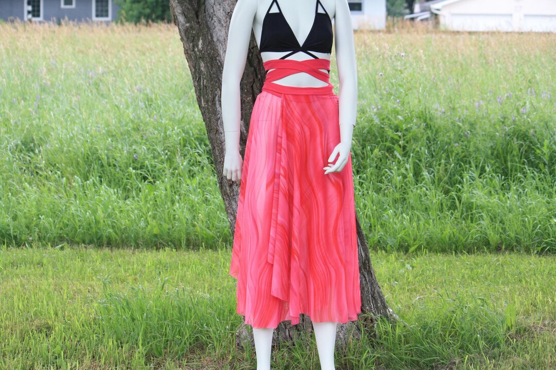 Pink Mesh - Handcrafted - Festival Wrap Skirt - Etsy