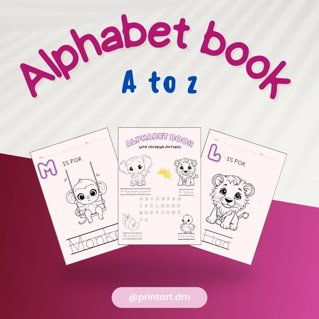 Alphabet Coloring Book – A to Z Printable Activity (digital Download ...