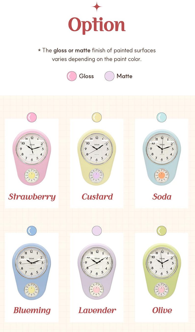 Designer Clock Vintage Pastel Clock With a 2-year Warranty - Etsy