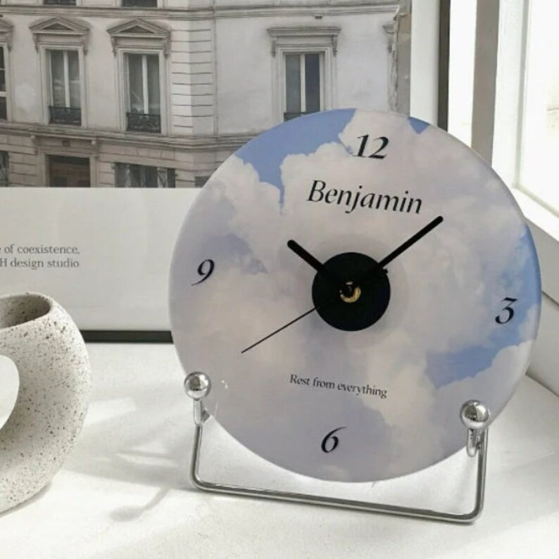 Ashley's 'benjamin' Designer Clock: Tabletop or Wall Mount, 10inch - Etsy