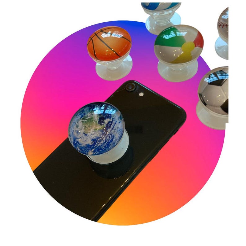 Sports-themed, Earth-shaped Pop Socket, Phone Grip, and Holder - Etsy