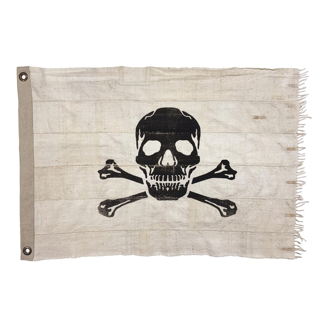 Distressed Cotton Flag, Vintage Style Pirate Skull, Jolly Roger - Etsy