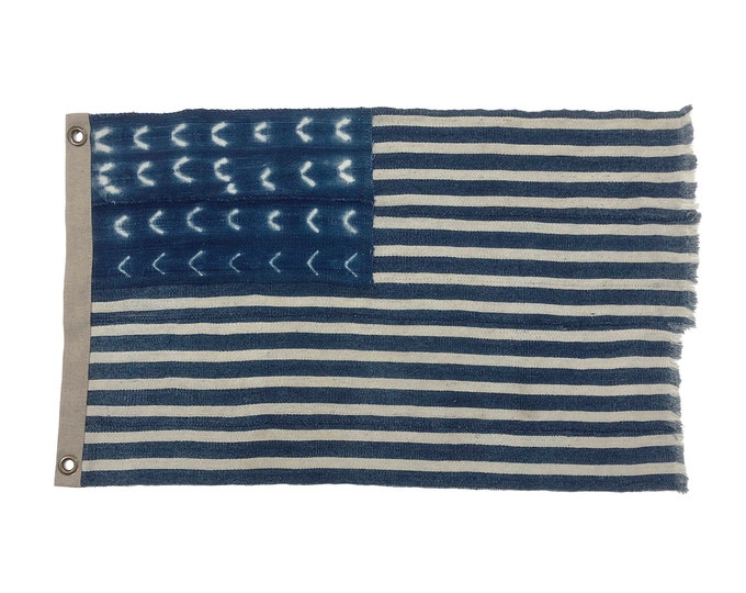 Small Indigo Shibori Flag Made From Vintage Mudcloth - Etsy