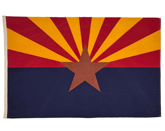 Large Vintage Cotton State Flag of Arizona - Etsy