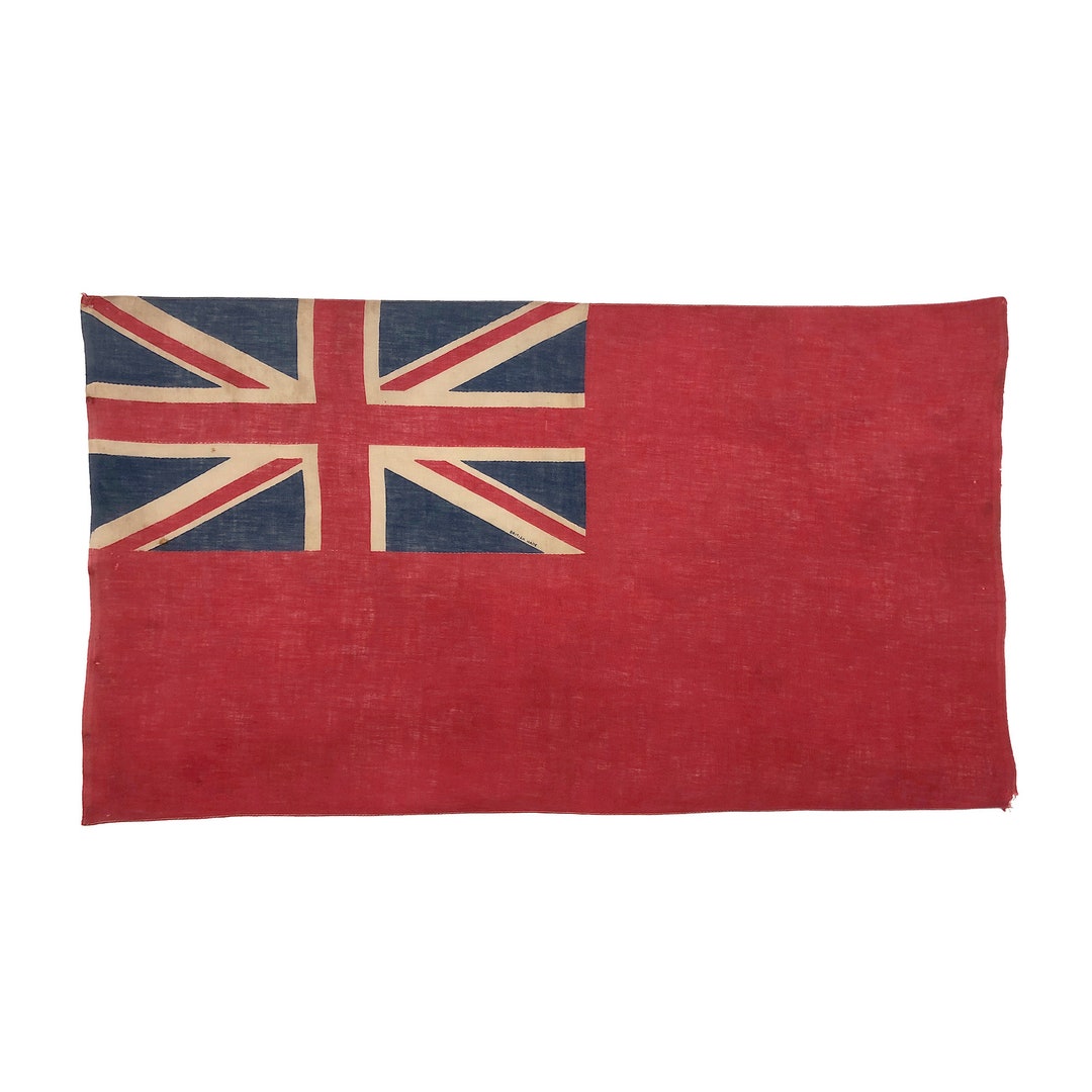 Small Antique Cotton British Red Ensign Flag With Union Jack - Etsy