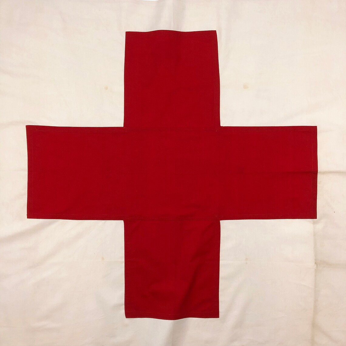 Vintage Sewn Cotton Red Cross Flag | Etsy