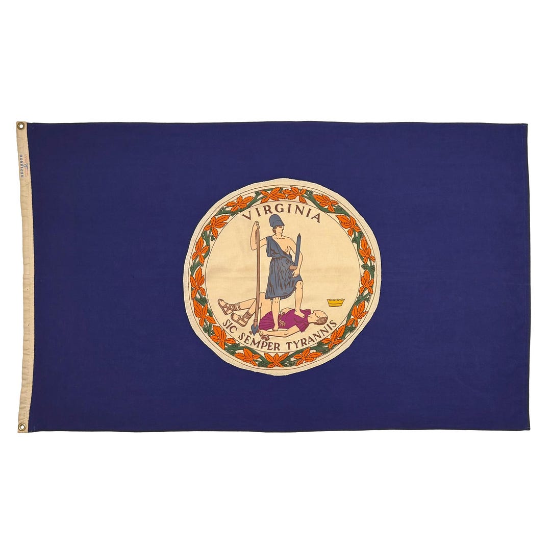 Vintage Cotton State Flag of Virginia - Etsy