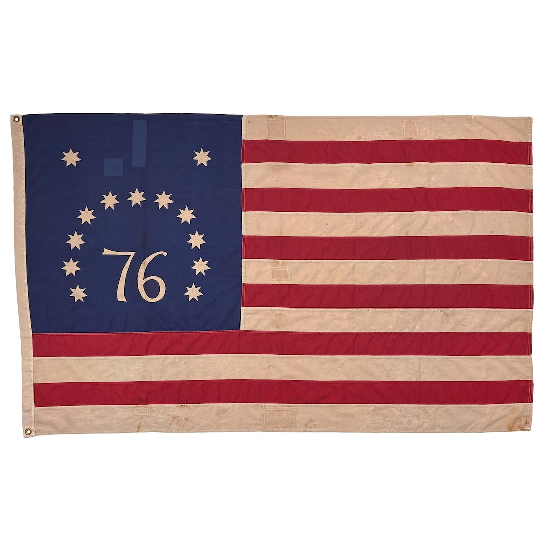 Large Vintage Cotton Bennington 76 American Flag - Etsy