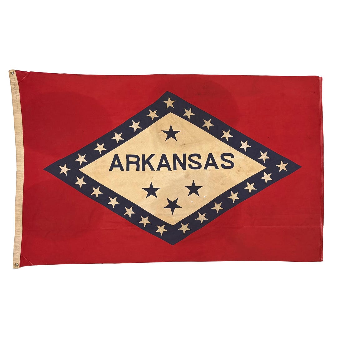 Large Vintage Distressed Cotton State Flag of Arkansas - Etsy