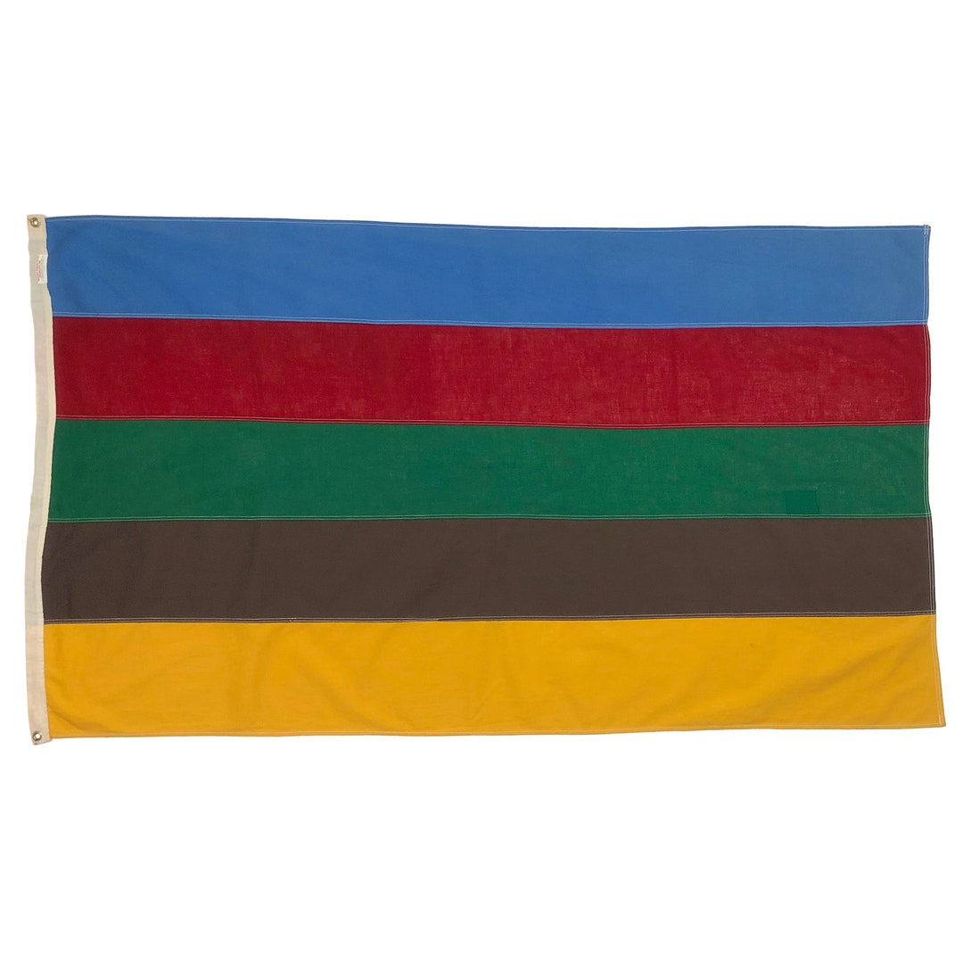 Vintage Cotton Multicolor Striped Flag - Etsy