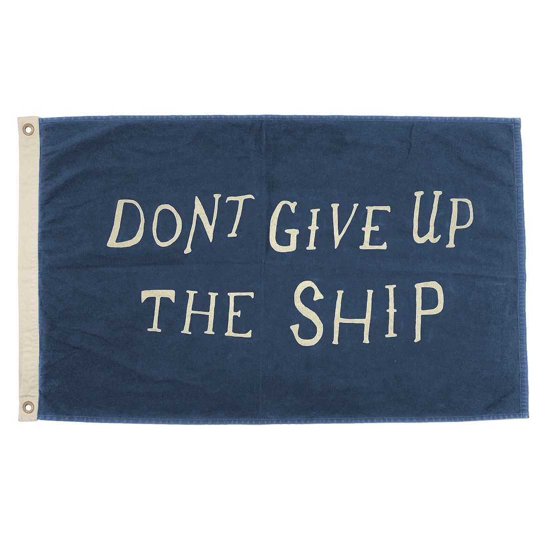 Large Stone Washed Cotton Flag, Made in USA, "don't Give up the Ship ...