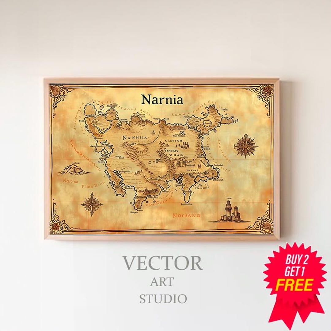 Gift Fantasy Home Decor Narnia Map From the Chronicles of Narnia: the ...