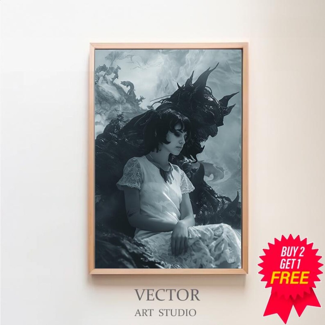 Póster del diablo que abraza a Satanás, arte de terror, impresiones ...