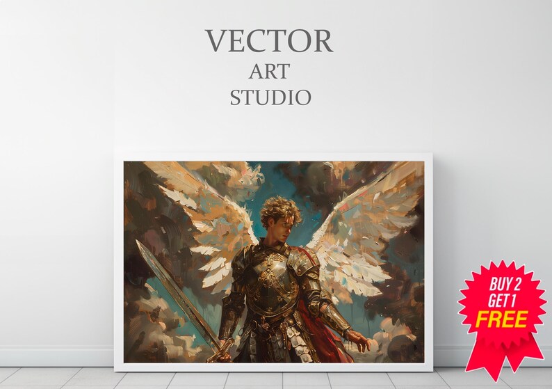 Printable Archangel Artwork Saint Michael the Archangel Printable Art Catholic Home Decor ...
