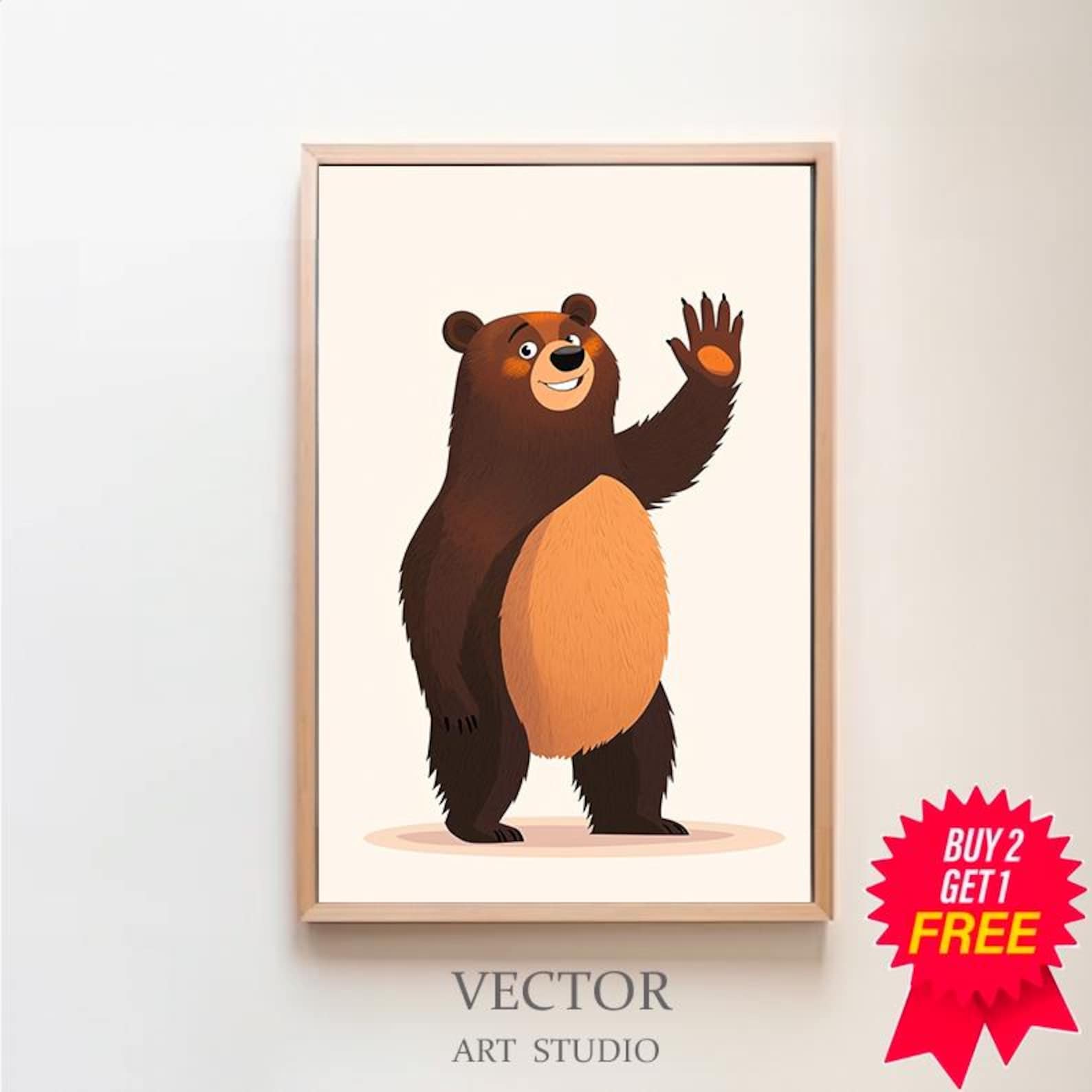 Cute Bear Printable Bear Poster Bear Nursery Decor Woodland Nursery ...