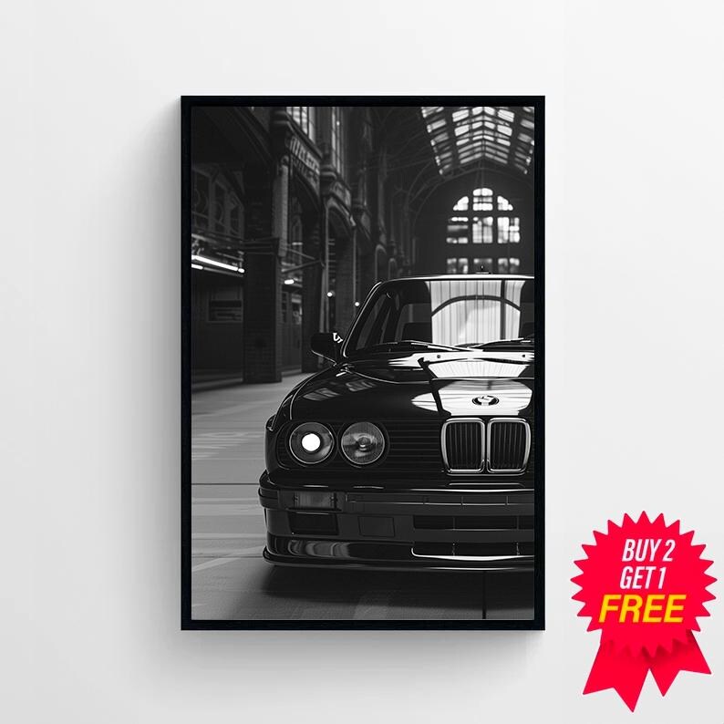BMW E30 Poster, Vintage BMW Print, Vintage Car Poster, Classic Car Poster, Sports Car Print, BMW ...