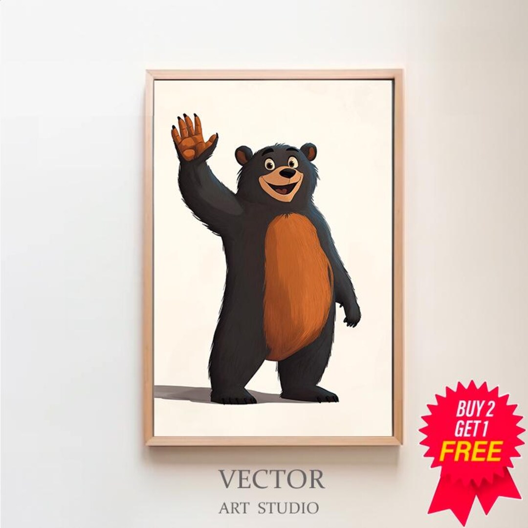 Cute Bear Printable Bear Poster Bear Nursery Decor Woodland Nursery ...