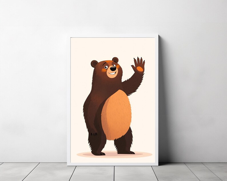 Cute Bear Printable Bear Poster Bear Nursery Decor Woodland Nursery ...
