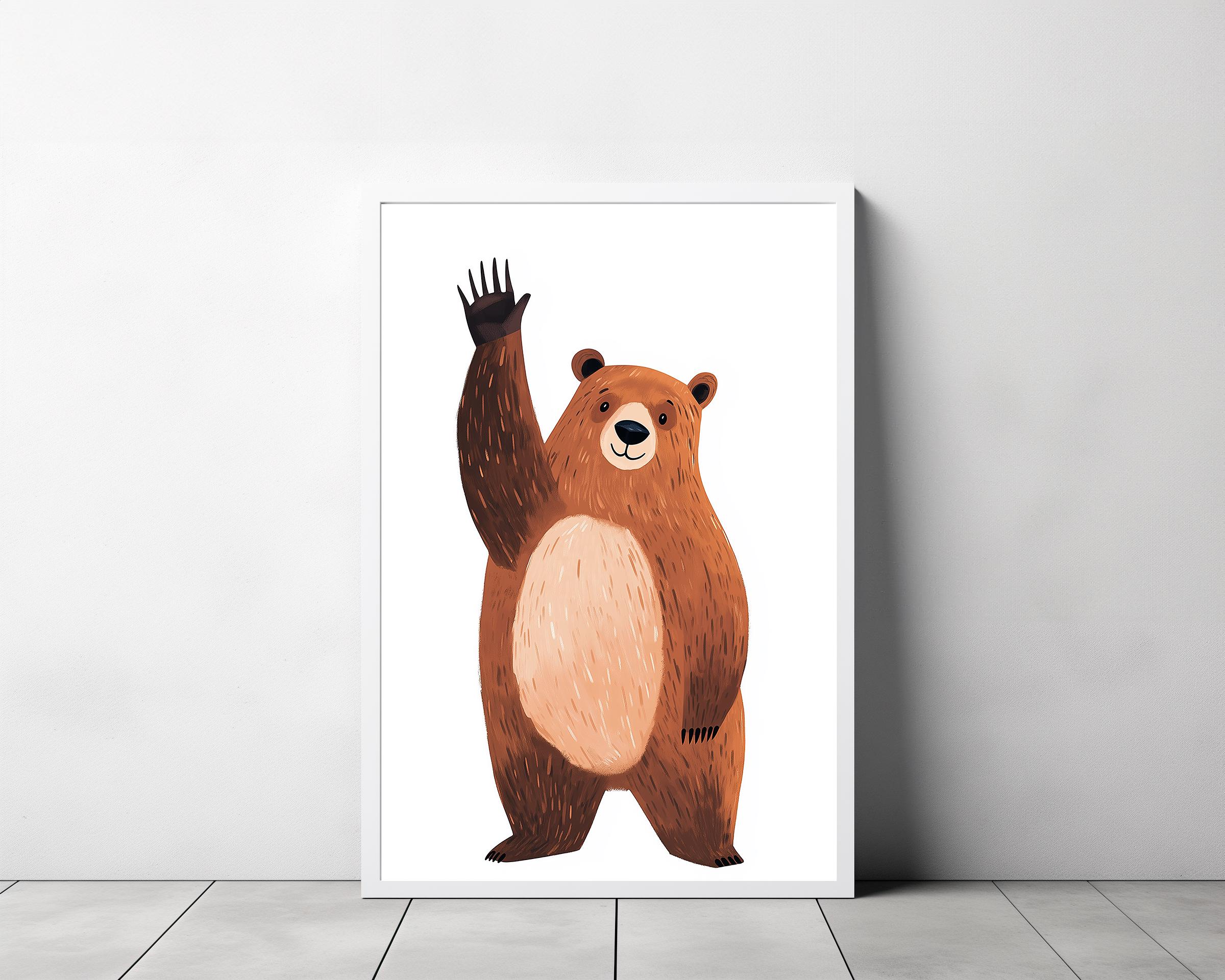 Cute Bear Printable Bear Poster Bear Nursery Decor Woodland Nursery ...