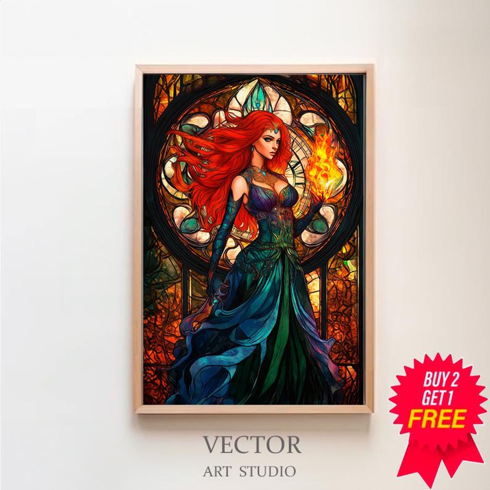 Goddess Brigid Art Print, Celtic Goddess of Fire and Forge, Celtic ...