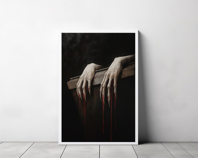 Clawed Hands Dracula Vampire Print, Gothic Art Dark Cottagecore Print ...