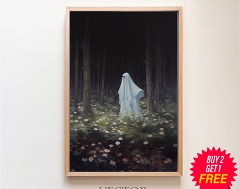 Ghost in the Forest, Vintage Poster, Art Poster Print, Dark Academia ...