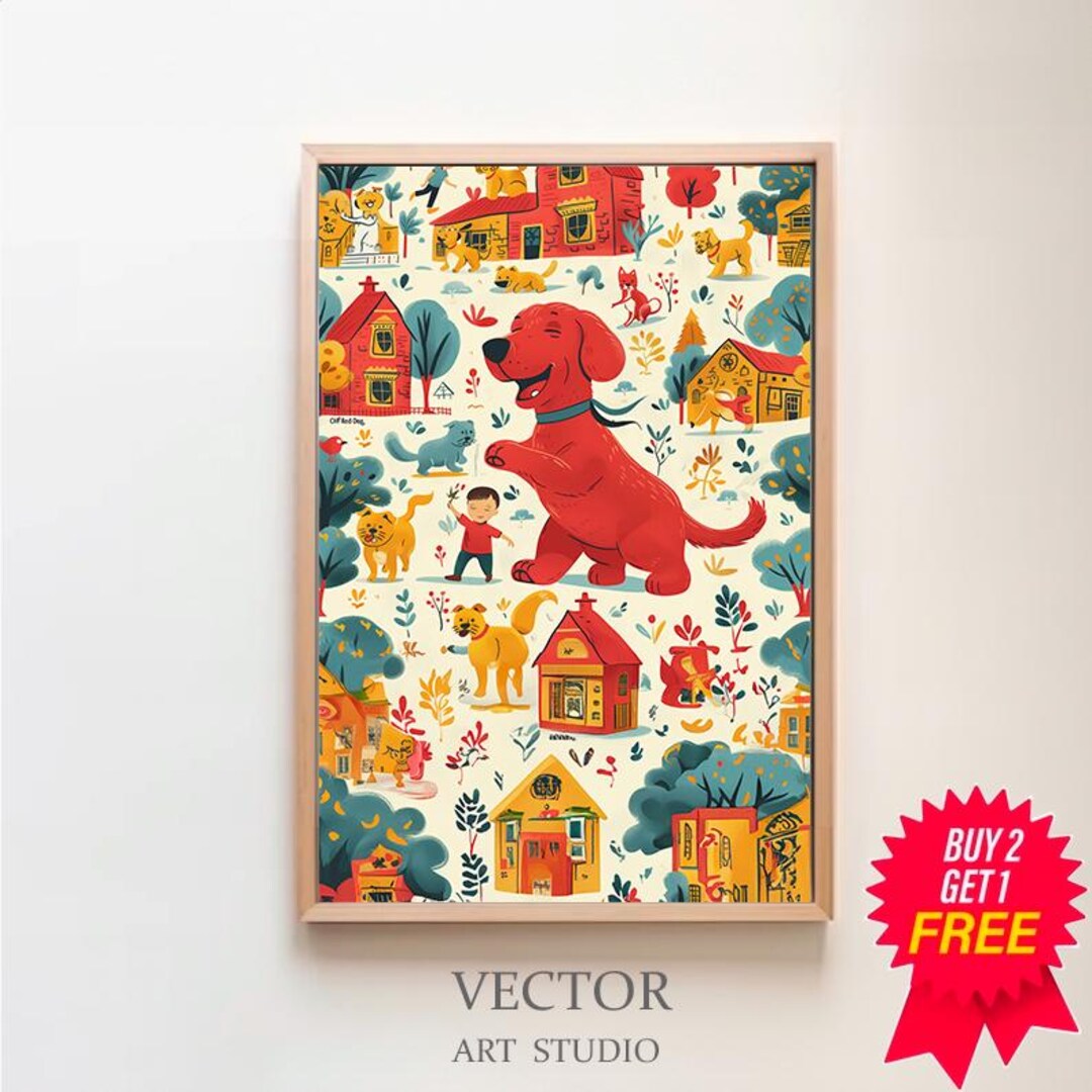 Red Dog Seamless Art | Digital Download - Etsy