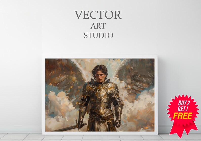 Printable Archangel Artwork Saint Michael the Archangel Printable Art Catholic Home Decor ...
