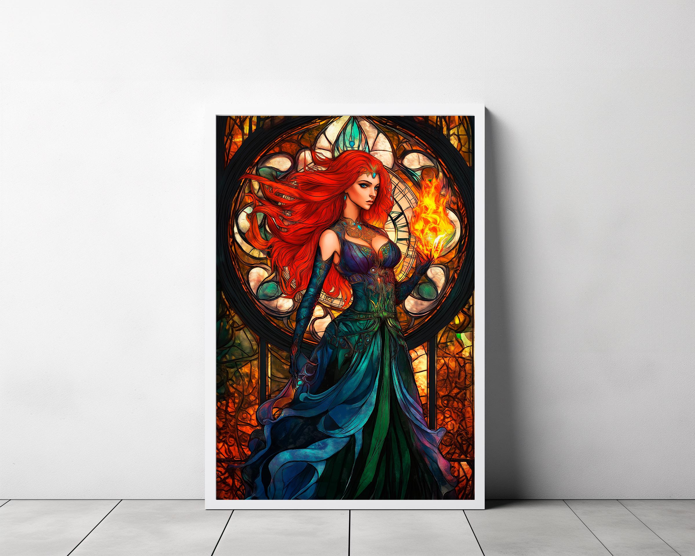 Goddess Brigid Art Print, Celtic Goddess of Fire and Forge, Celtic ...