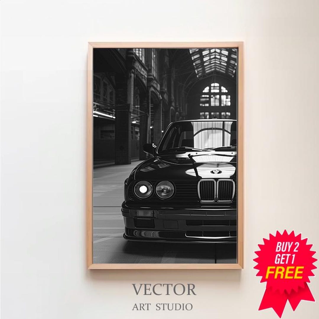 BMW E30 Poster, Vintage BMW Print, Vintage Car Poster, Classic Car Poster, Sports Car Print, BMW ...