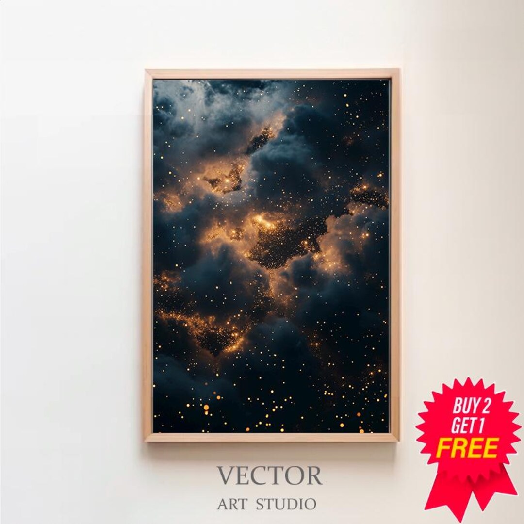 Moody Celestrial Print, Dark Academia Decor, Starry Night, Night Sky ...