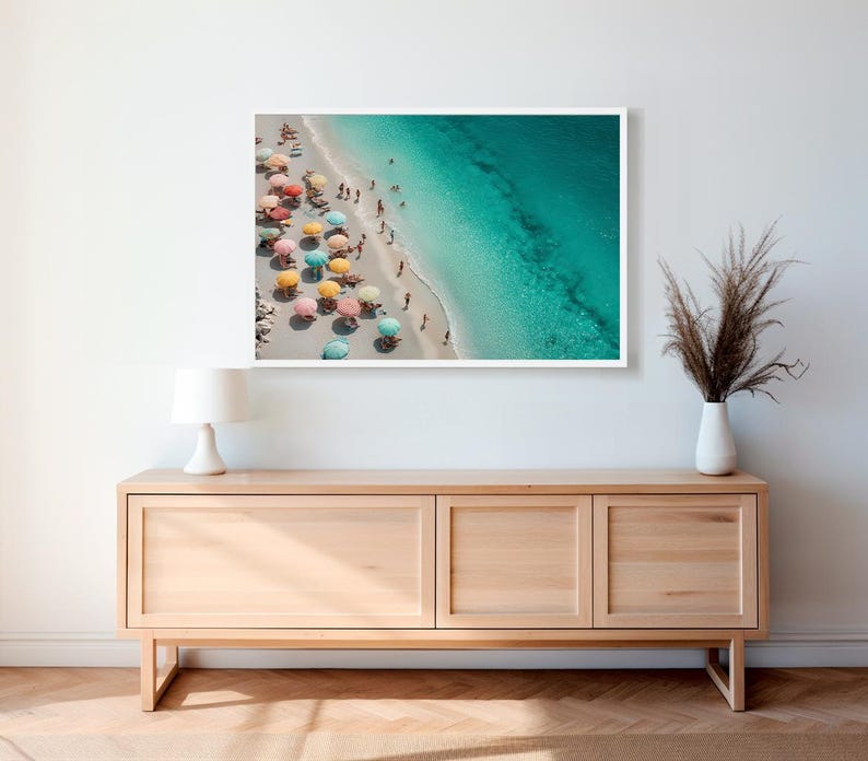 Aerial Beach Photography Print | Turquoise Ocean Coastal Wall Art ...